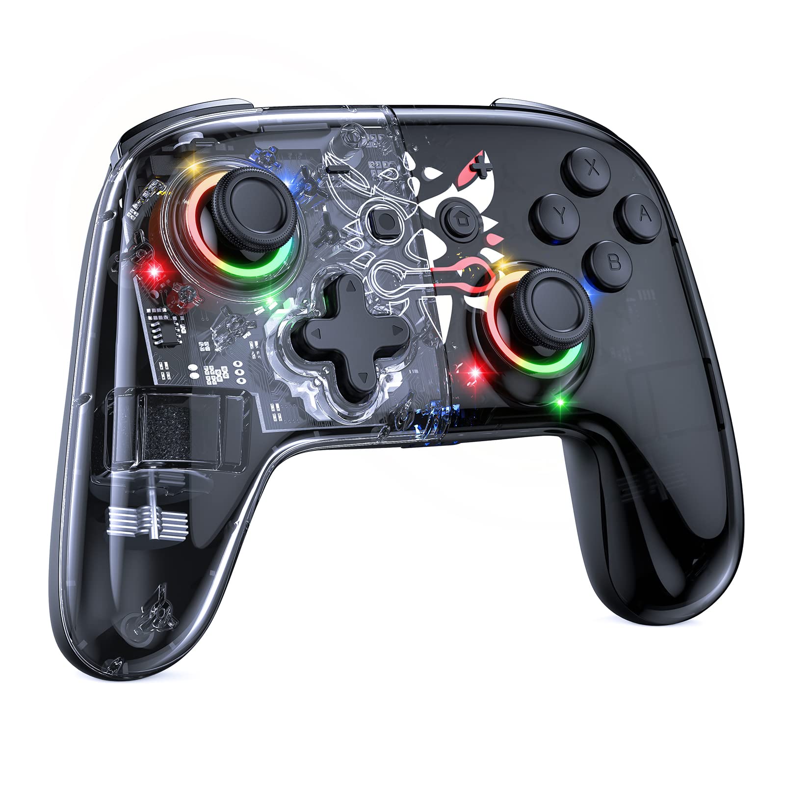 Switch Wireless Controller, Switch Pro Controller 8 Color Adjustable LED Hue Light, Controller Compatible With Switch/Switch OLED/Switch Lite, Support Turbo/Remote Wake-up
