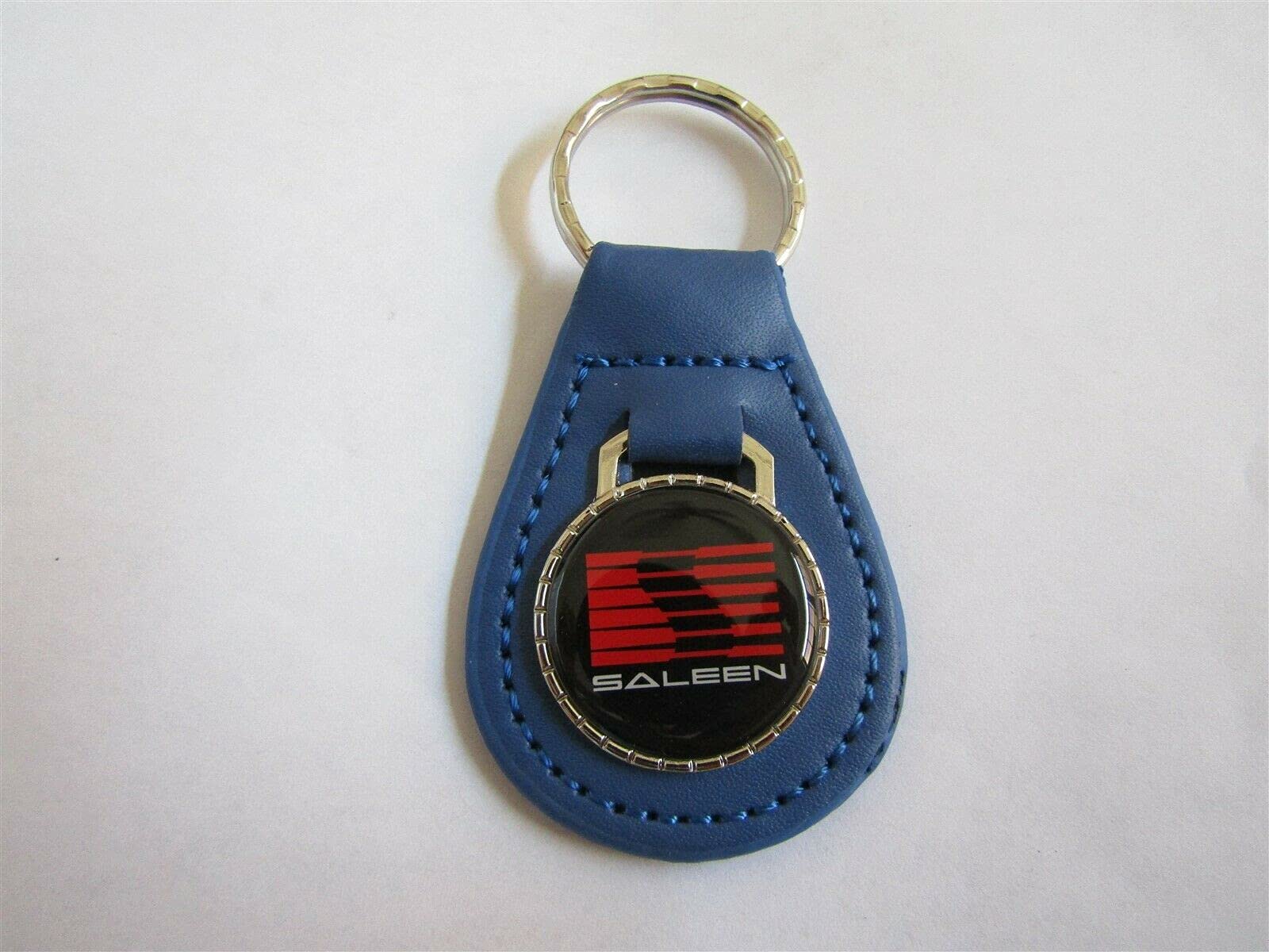 SALEEN S281 S302 H302 PARNELLI RED LOGO LEATHER KEYCHAIN - DARK BLUE
