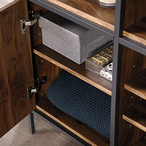 Sauder Nova Loft Credenza, L: 61.97" x W: 17.32" x H: 34.29", Grand Walnut Finish