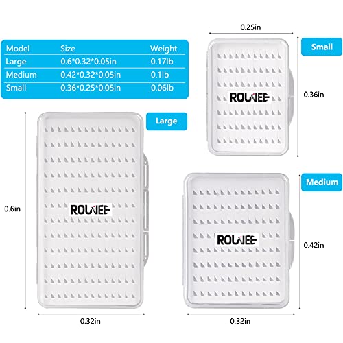 ROUVEE Super Slim Fly Fishing Lures Box,High-Capacity,Portable,Trout Flies Fly Box,Trout Lures Box (1*small size,1*medium size,1*large size)