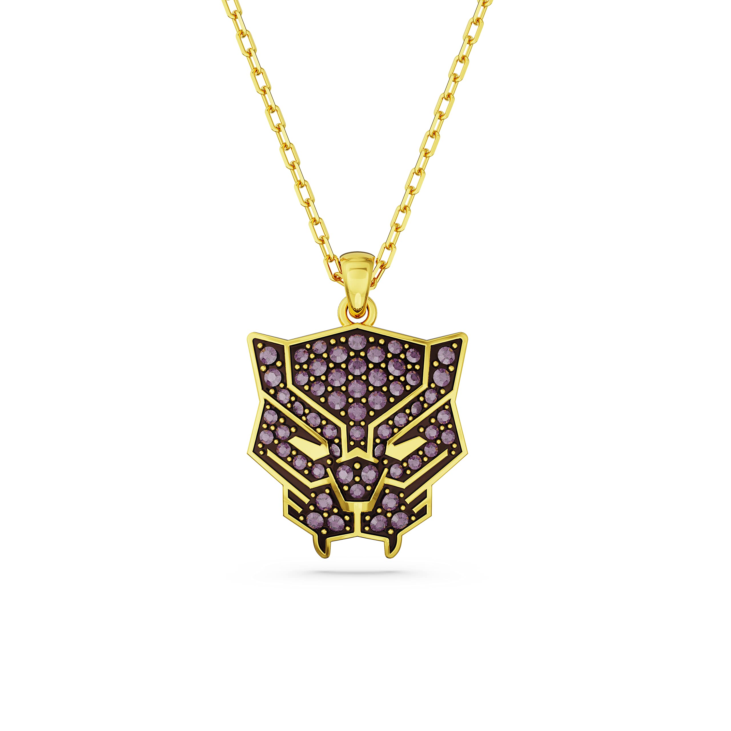 SWAROVSKI Marvel Pendant Necklace, 3D Spider-Man Motif with Red and Black Crystals, on Gold-Tone Finished Chain, Part of the Marvel Collection