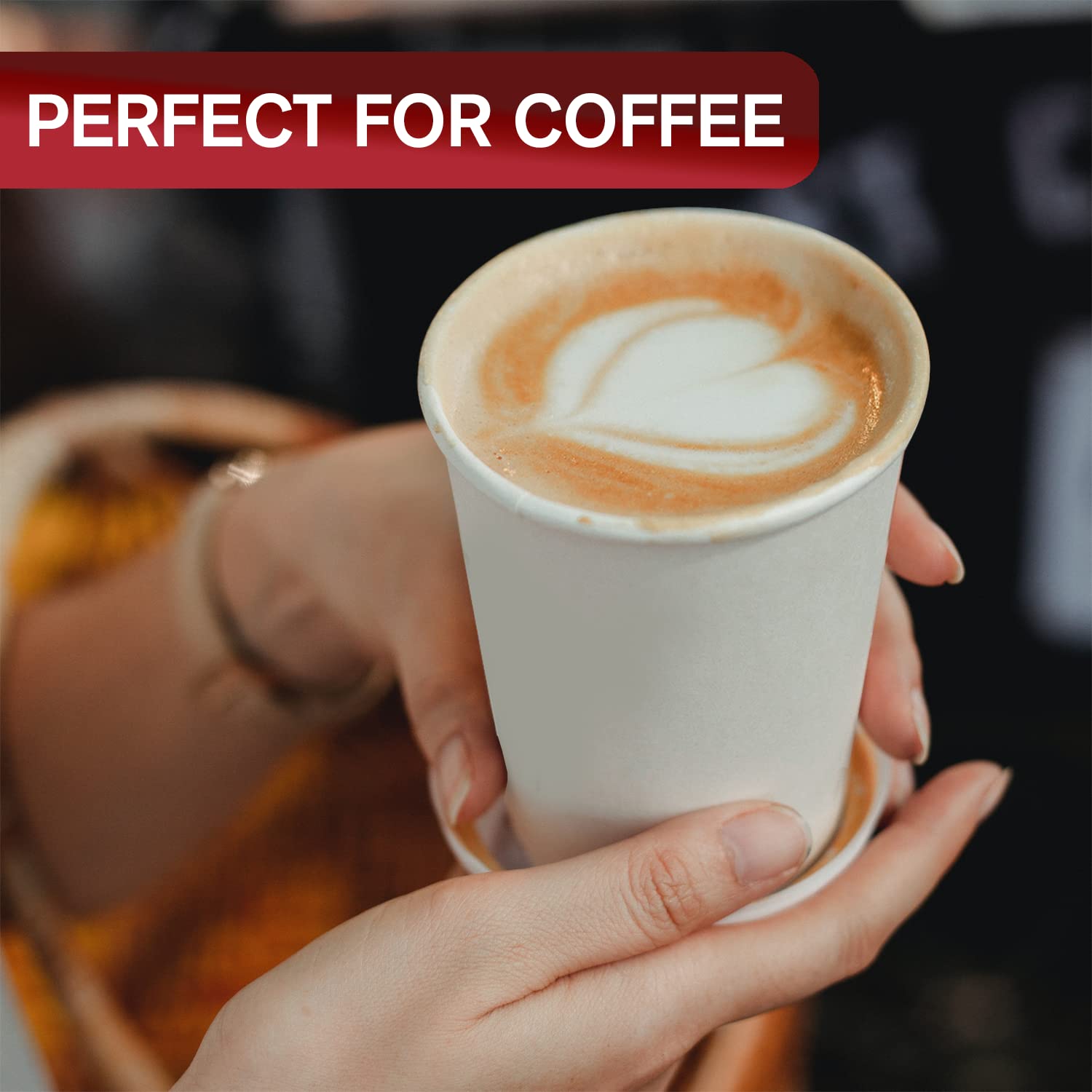 Smygoods 12oz Coffee Cups With Lids, Coffee Cups, & Tea Cups, 100 Pack,