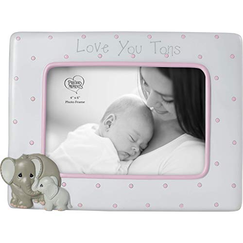 Precious Moments Elephant Love at First Sight Ultrasound 4 x 6 Resin & Glass Photo Frame, One Size, Pink
