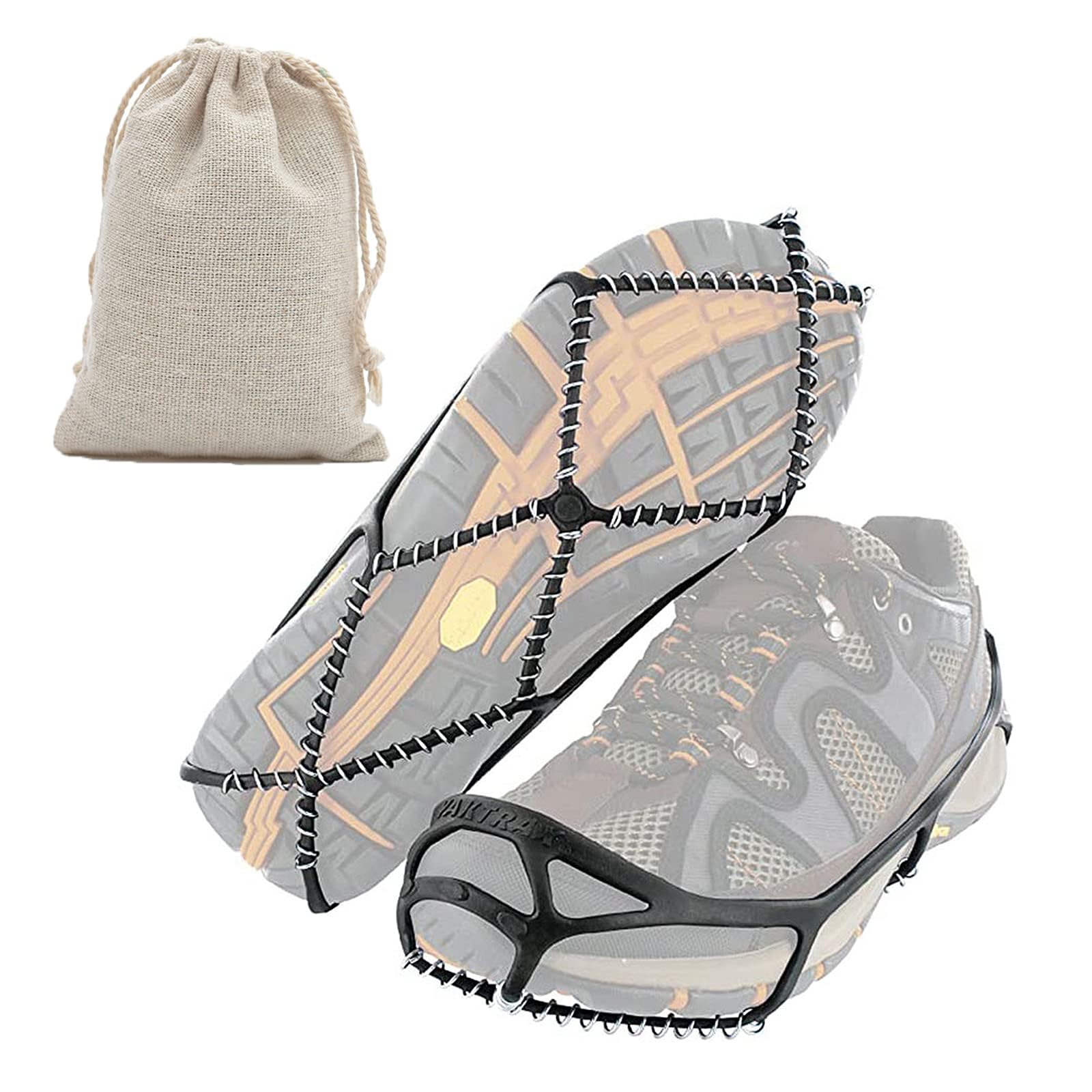 UMILAKE Hiking and Walking Traction Cleats/crampons for Hiking Boots(1 Pair) for Walking on Snow and Ice, and Rock(M(Ladies 6-8.5))