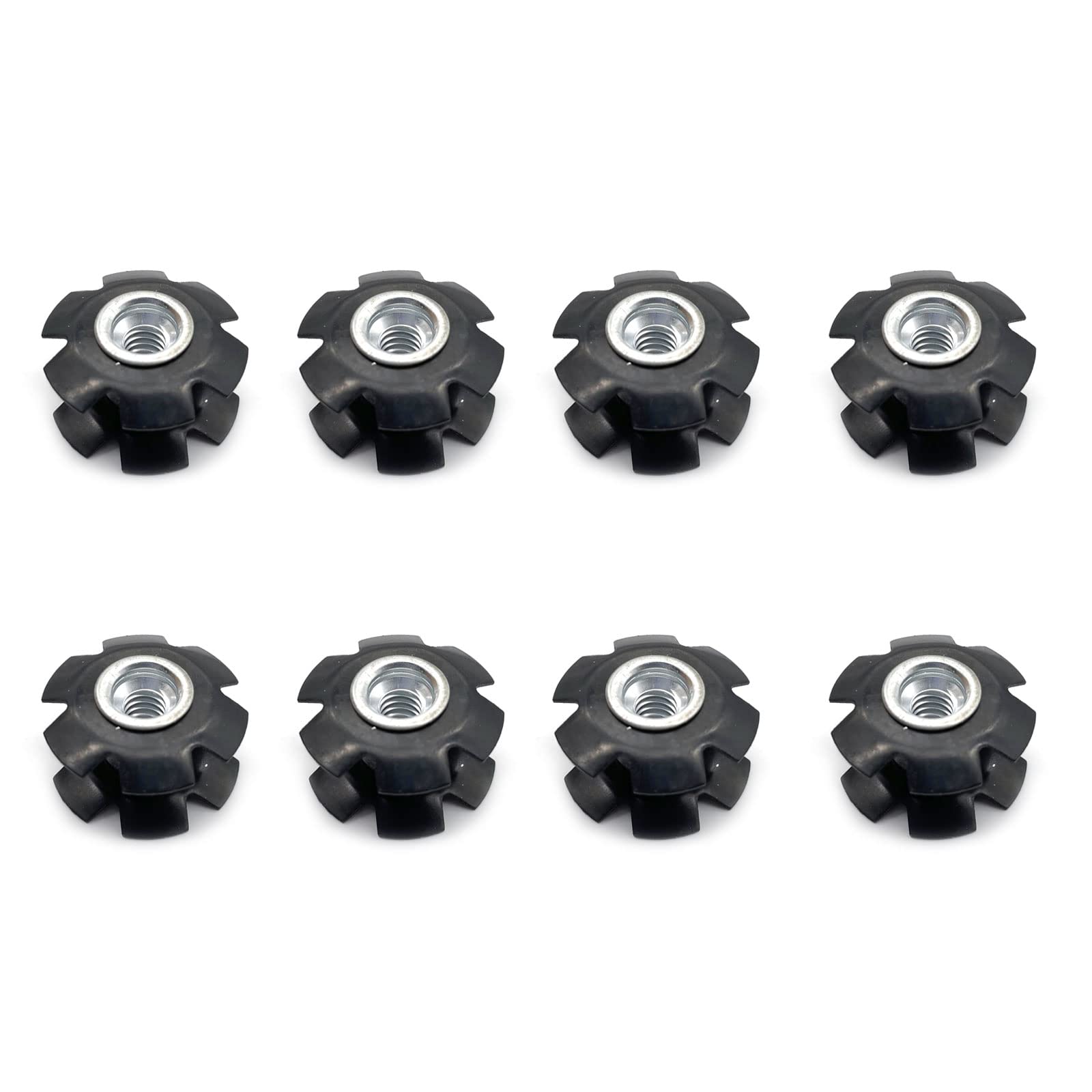SANTOUSI 1-1/8 Inch Cycling Headset Star Nut Mountain Road Bike Bicycle Metal Star Nut for Fork Pack of 8