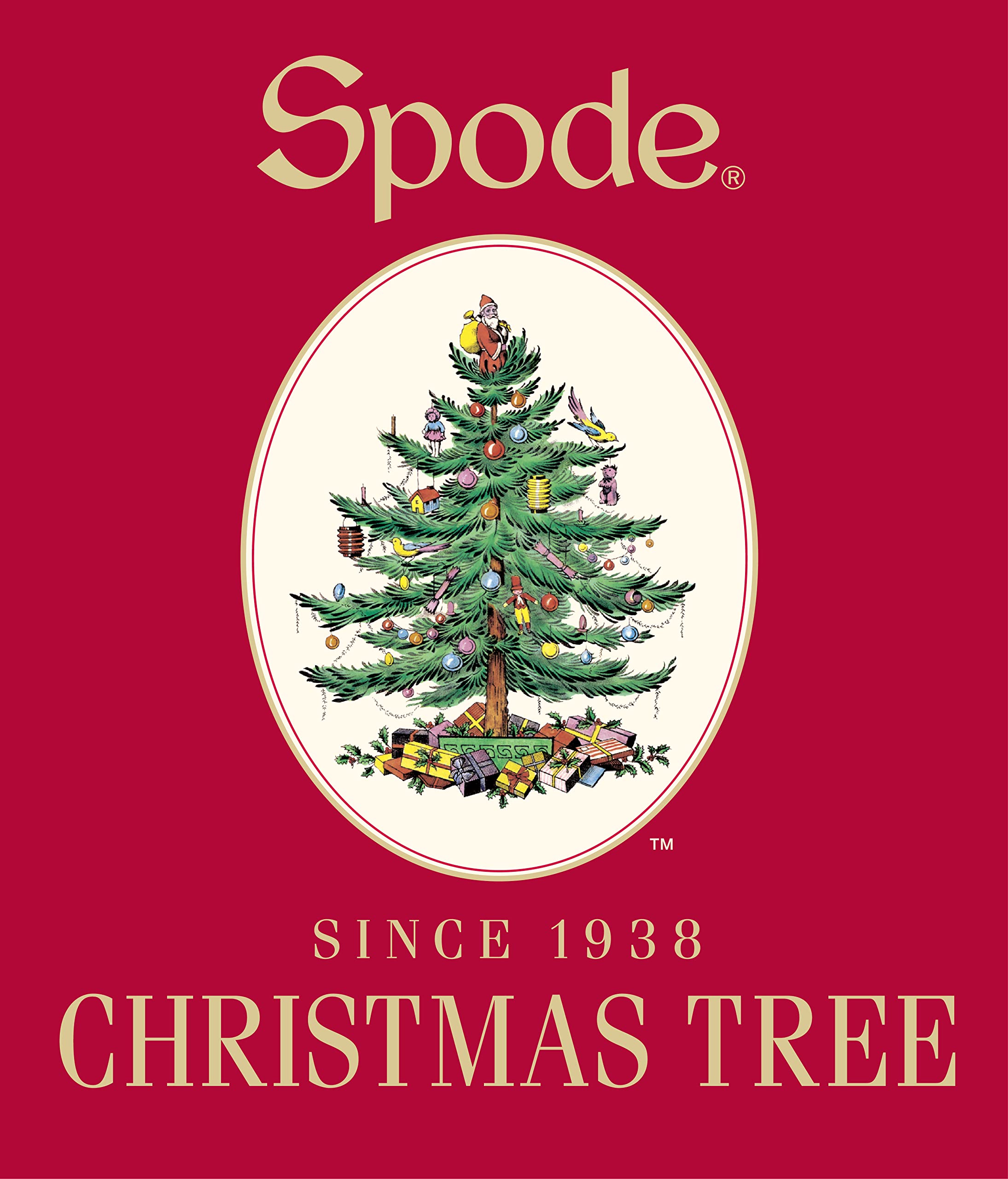 Spode - Christmas Tree Collection - 10" Pasta Bowl – Made of Porcelain- Rimmed Plate for Serving Salad, Spaghetti, and Soup- Dishwasher, Microwave, and Freezer Safe