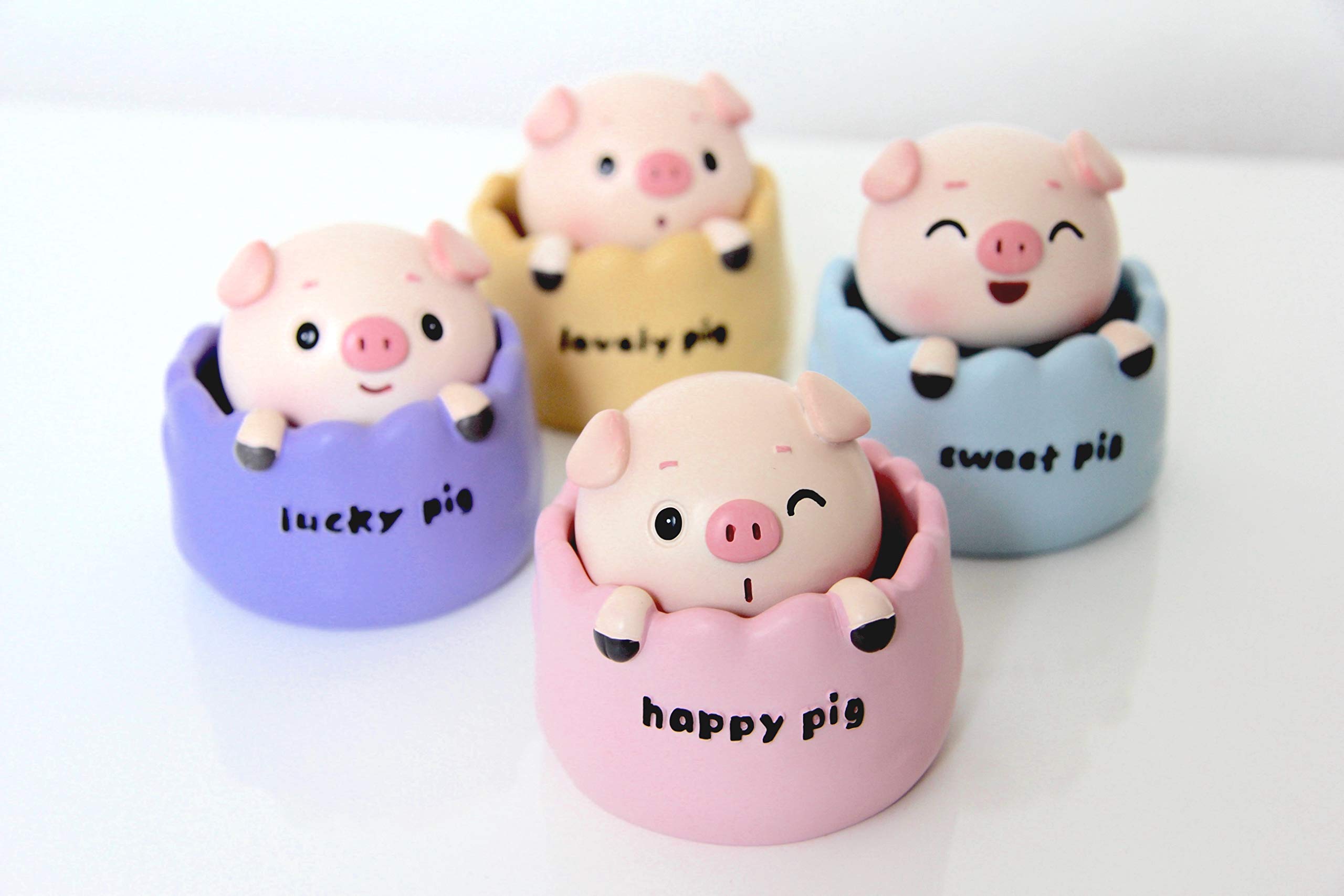 POP Bobblehead Dashboard Happy Pig Car Dashboard Decoration Cool Car Accessories Dancing Shaking Head Toys- Perfect for Dashboard, Home, Kitchen, Office and Other Interior Decorations (Pink)