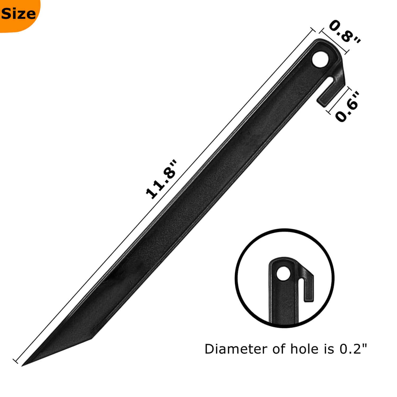 RUNGANG Plastic Tent Stakes, 11.8 Inch Heavy Duty Tent Pegs Canopy Stakes Ground Stakes for Camping, Backpacking, Outdoor and More (20 Pack)