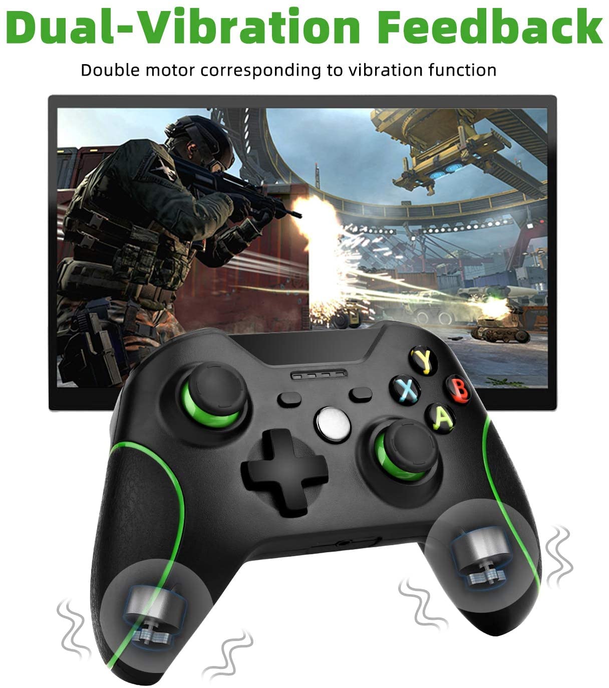 TechKen Wired Controller Replacement for Xbox one, USB Wired Game Controllers Gamepad with Dual Vibration and Headset Jack Compatible with Windows and X One/PC