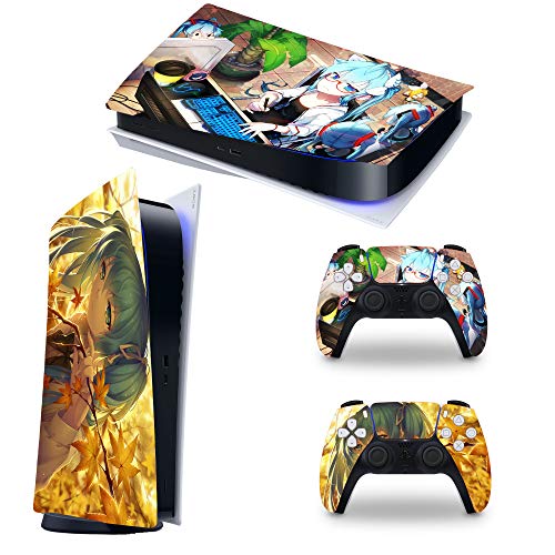 PlayStation 5 Skin Set β Miku - HD Printing Vinyl Skin Cover Protective for PS5 Standard Edition Console and 2 PS5 Standard Edition Controller