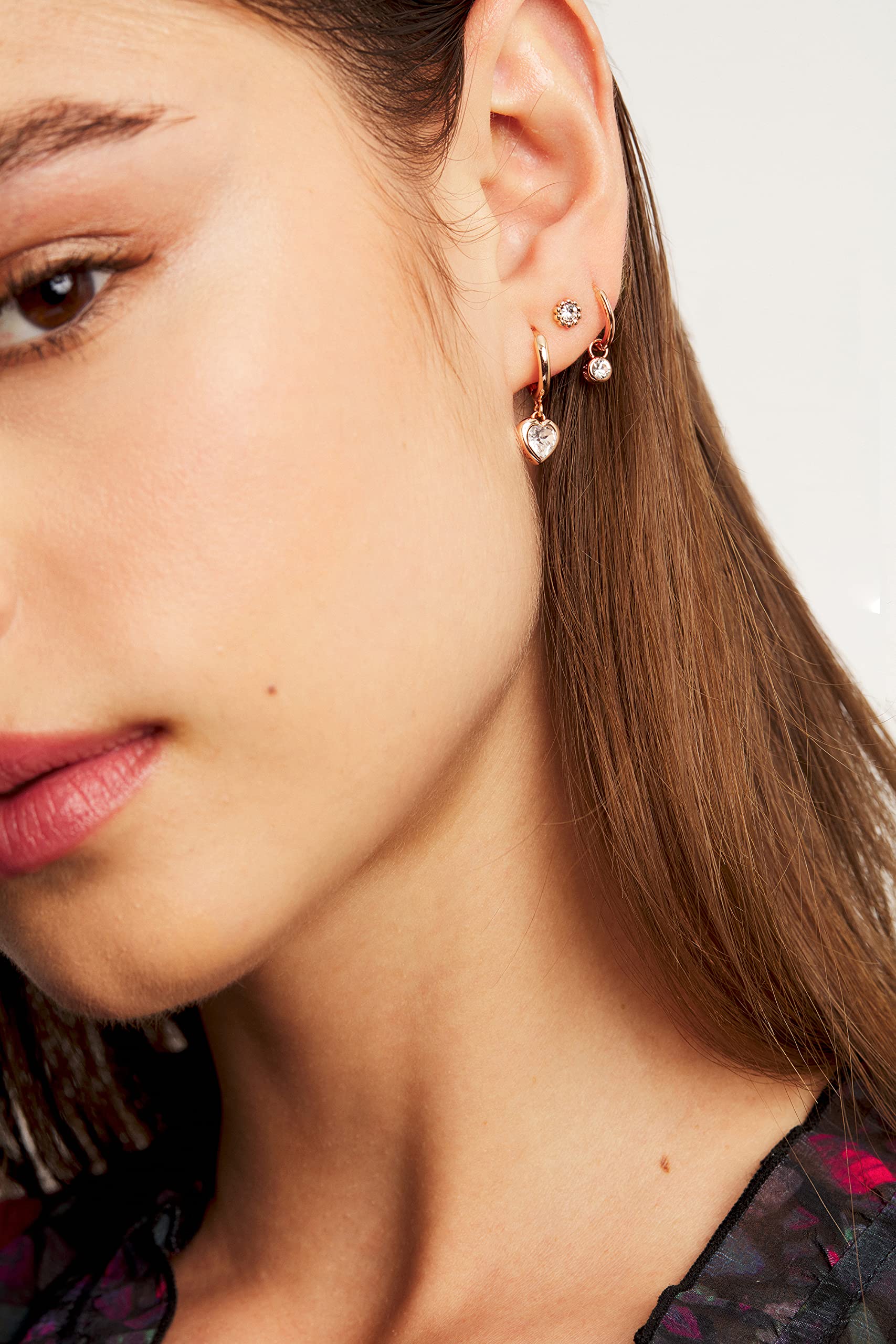 Ted Baker London Hanniy Crystal Heart Huggie Hoop Earrings for Women