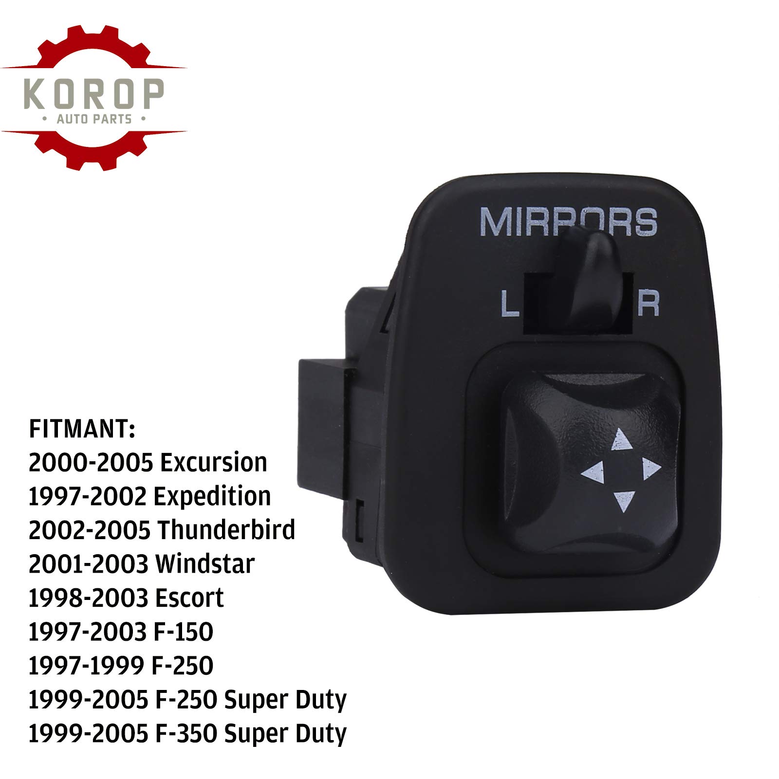 Power Mirror Switch Fits for Ford Excursion Expedition Escort F150 F250 F350 Super Duty Thunderbird Windstar Replaces# F65Z17B676AB 901-319 Front Driver Side Door Power Mirror Control Switch