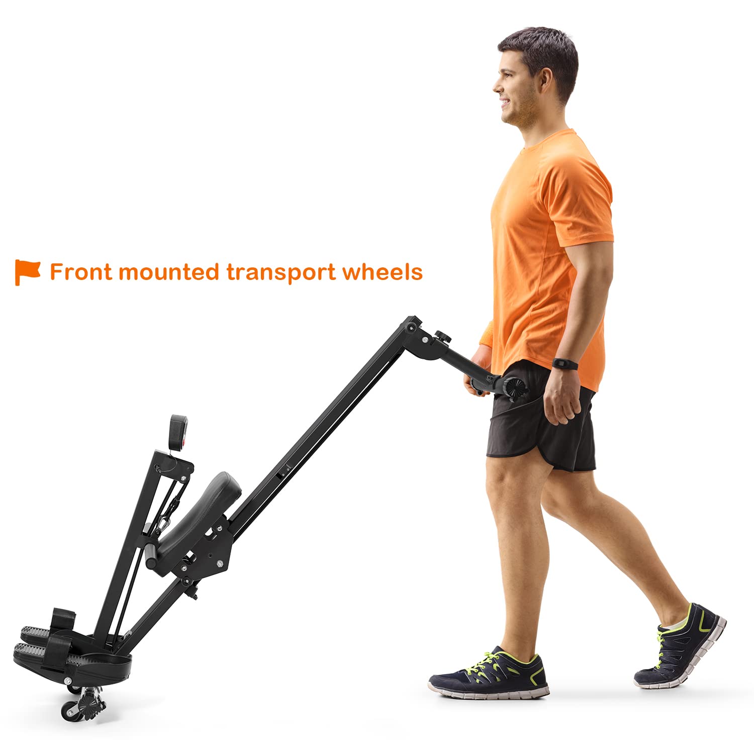 Rowing Machine Compact Rower with 3 Adjustable Resistance Levels, 2023 Revolution New Row Machine with LCD Display, 300 LBS Weight Capacity Foldable Rower for Home Office Use - Smooth & Quiet