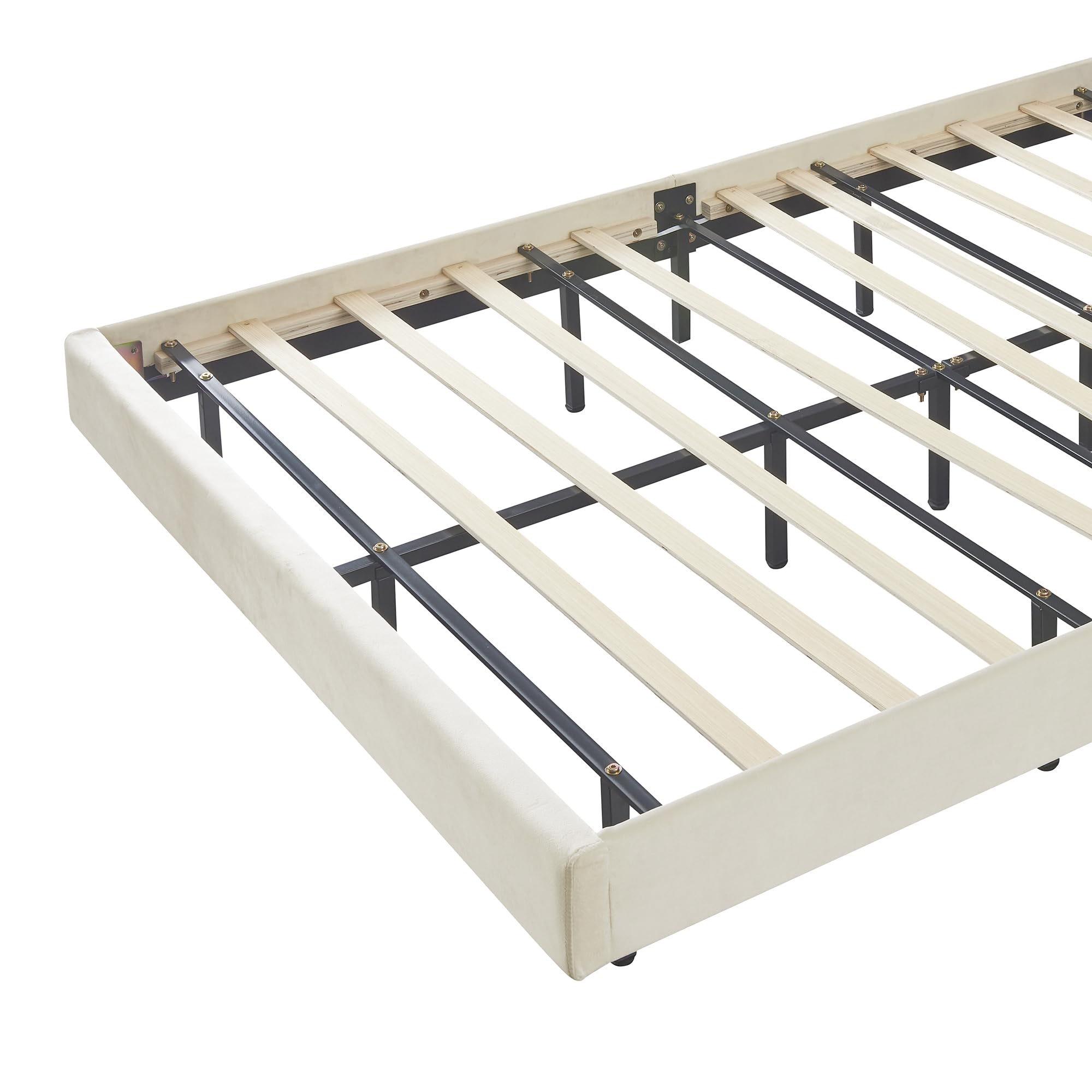 Queen Bed with Storage and LED Lights, Modern Upholstered Platform Beds with 4 Storage Drawer, LED Bed Frame with Tufted Headboard and Slats Support, No Spring Box Needed, Queen Size, Linen Gray