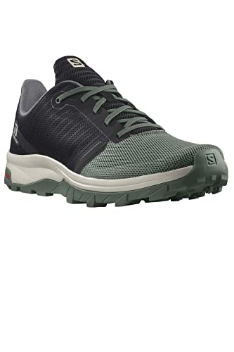 Salomon Outbound Prism Hiking Shoes for Men Climbing, Black/Castor Gray/Rainy Day, 10