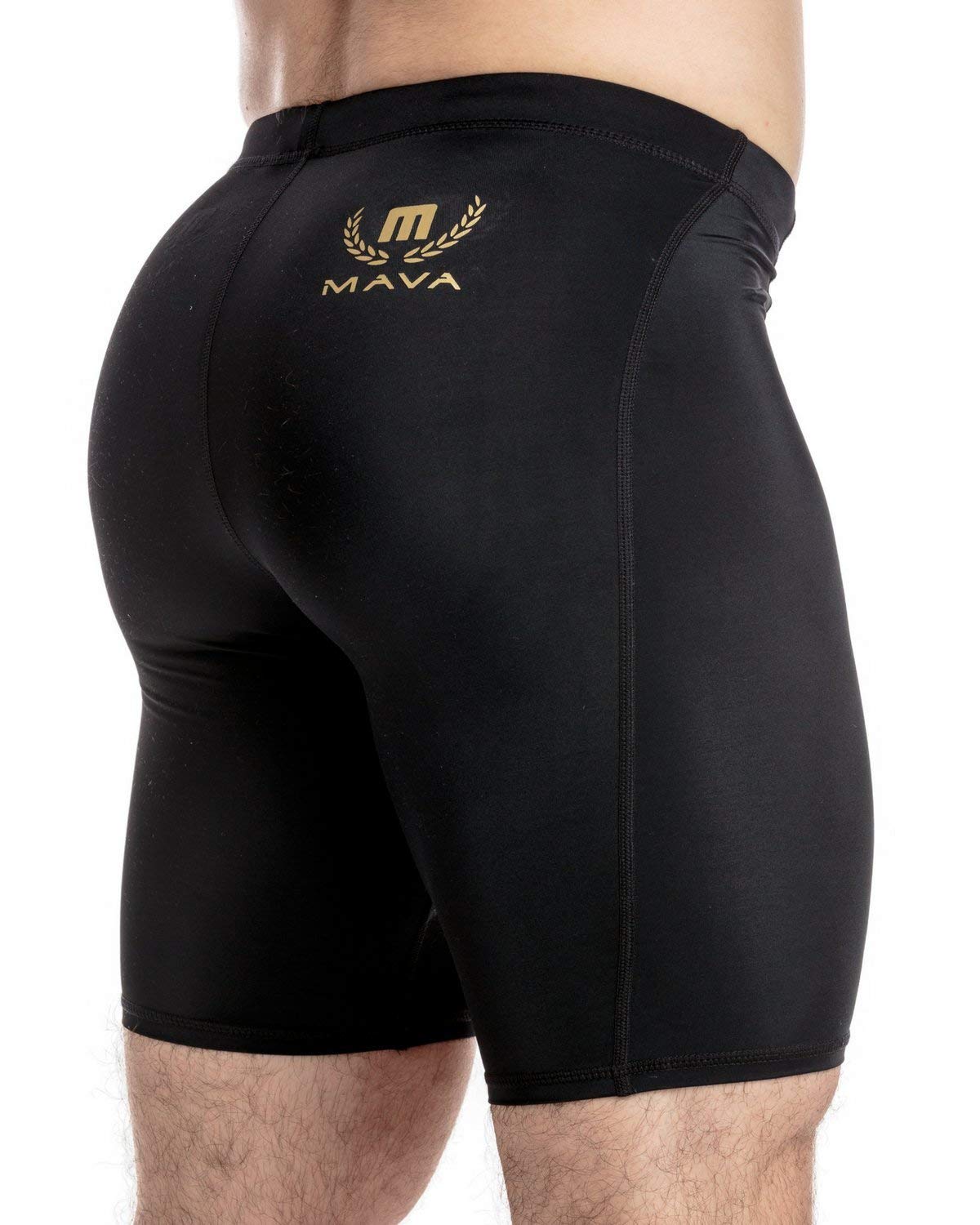 Mava Men’s Compression Short Leggings| Base Layer Tights for Workouts, Running, Cycling, Sports, Training, Weightlifting, Capri, M