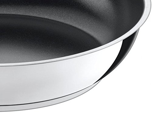 WMF Frying Pan Coated with Devil Pouring Rim Stainless Steel Handle, Silver, 28 cm