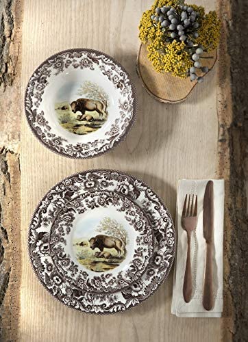 Spode Woodland Ascot Cereal Bowl, Bison, 8” | Perfect for Oatmeal, Salads, and Desserts | Made in England from Fine Earthenware | Microwave and Dishwasher Safe