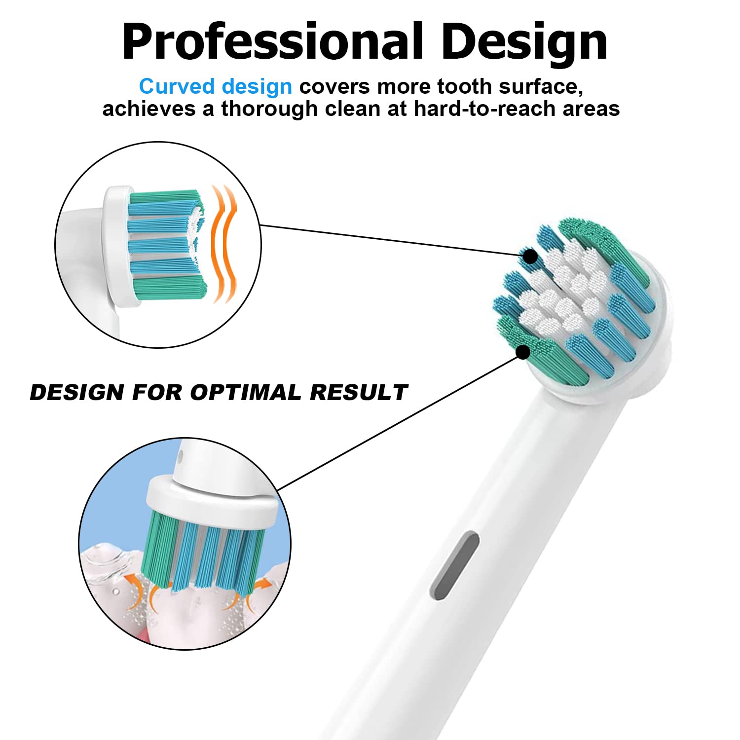 Replacement Toothbrush Heads Compatible with Oral B Braun Electric Toothbrushes, Brush Head Refills for Precision Clean and Gum Care, 6 Pack