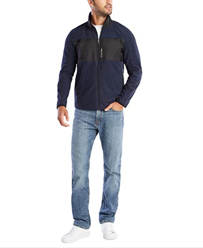 Nautica Men's Full-Zip Mock Neck Fleece Sweatshirt, Navy, X-Large