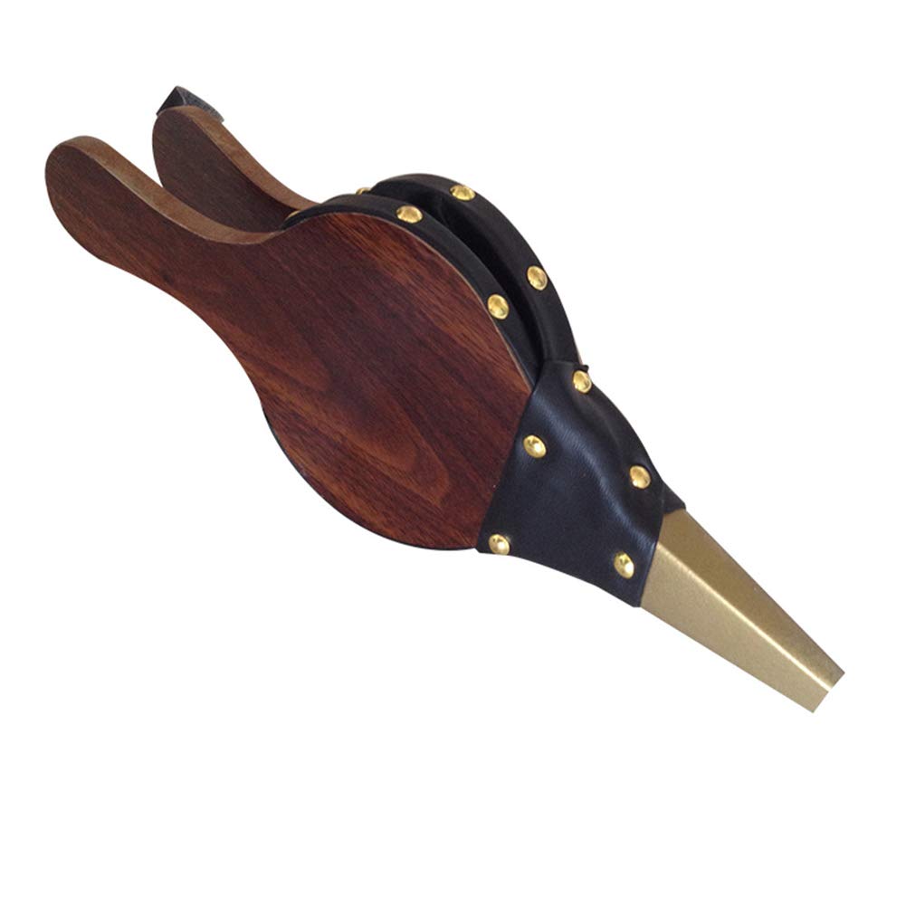 PETIT MANON Fireplace Bellows 12" x 5" Wooden fire-Resistant Bellows with Hanging and Casting nozzles, Suitable for Outdoor Camping Barbecue Chimney Manual Bellows Tool Accessories (1 pc, Brown)