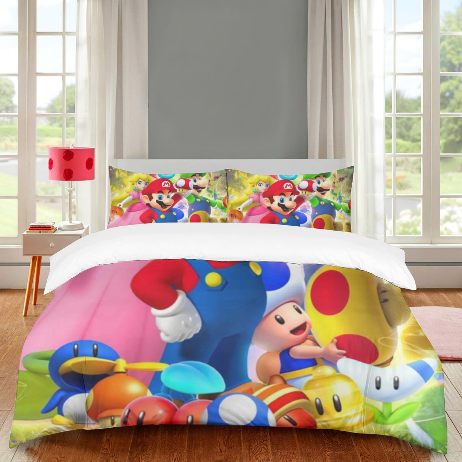 Mario Duvet Cover Set Lovely Bedding Multiple Bed Sets 3pcs Quilt Covers/Sheets/King Size (Twin-3pcs)