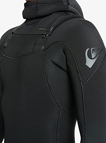 Quiksilver Boys 4/3 Sessions Chest Zip Hooded Wetsuit - Black | 8