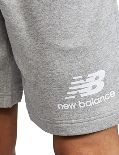 New Balance Men's NB Essentials Stacked Logo Short, Athletic Grey , Medium