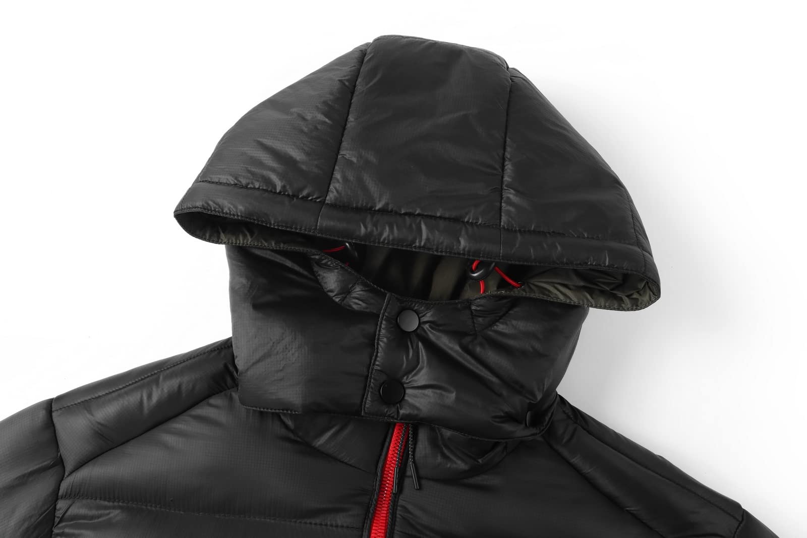 TH TYTHERLESS - Demeter Jet Black Men's Jacket, Puffer Coat,Specially Tailored Contrast Zip And Drawcode Styling