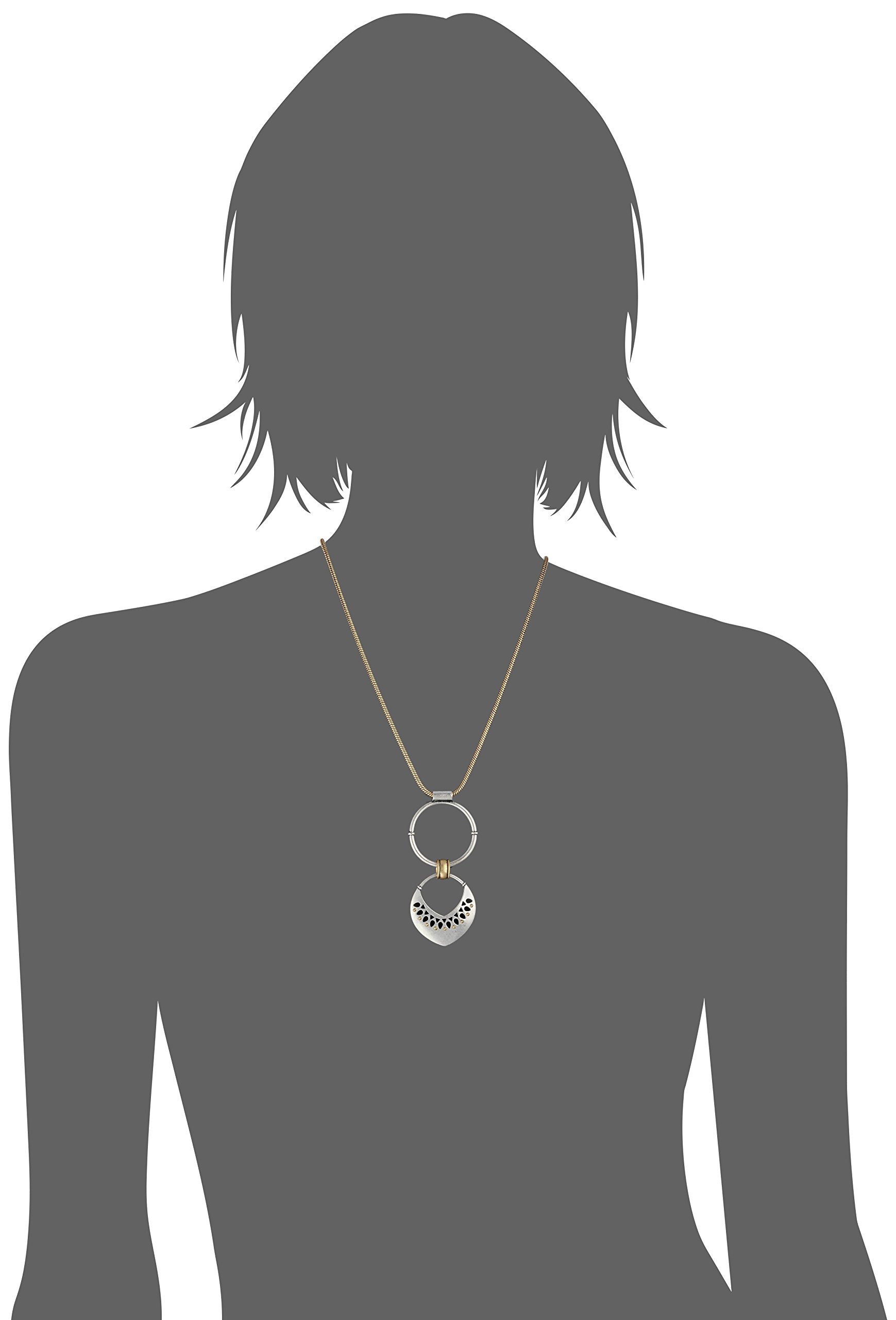 Lucky Brand Two Tone Pendant Necklace, 28"
