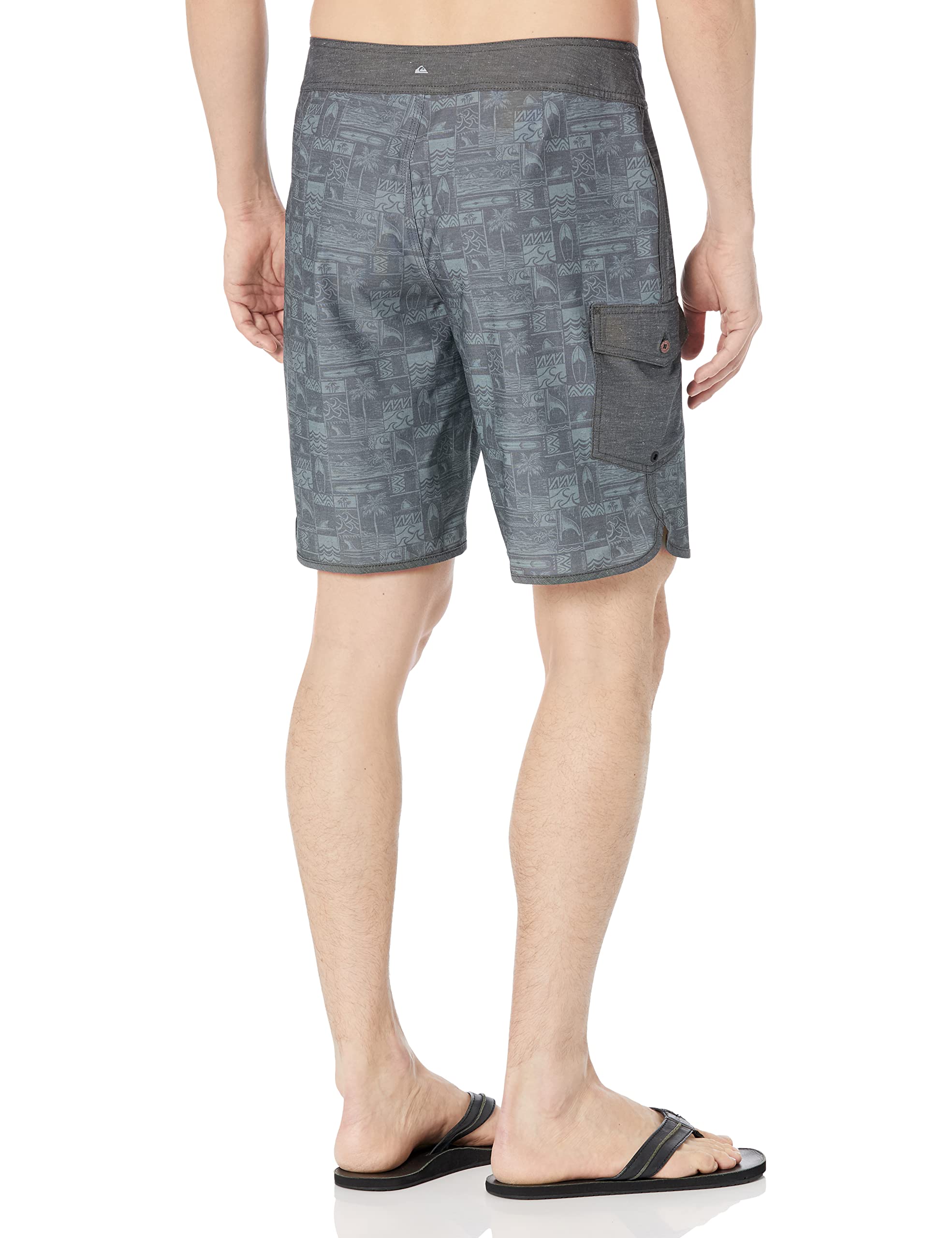 Quiksilver Waterman Men's Standard Boardshort Swim Trunk, Four Leaf Clover Four Door BS, 34
