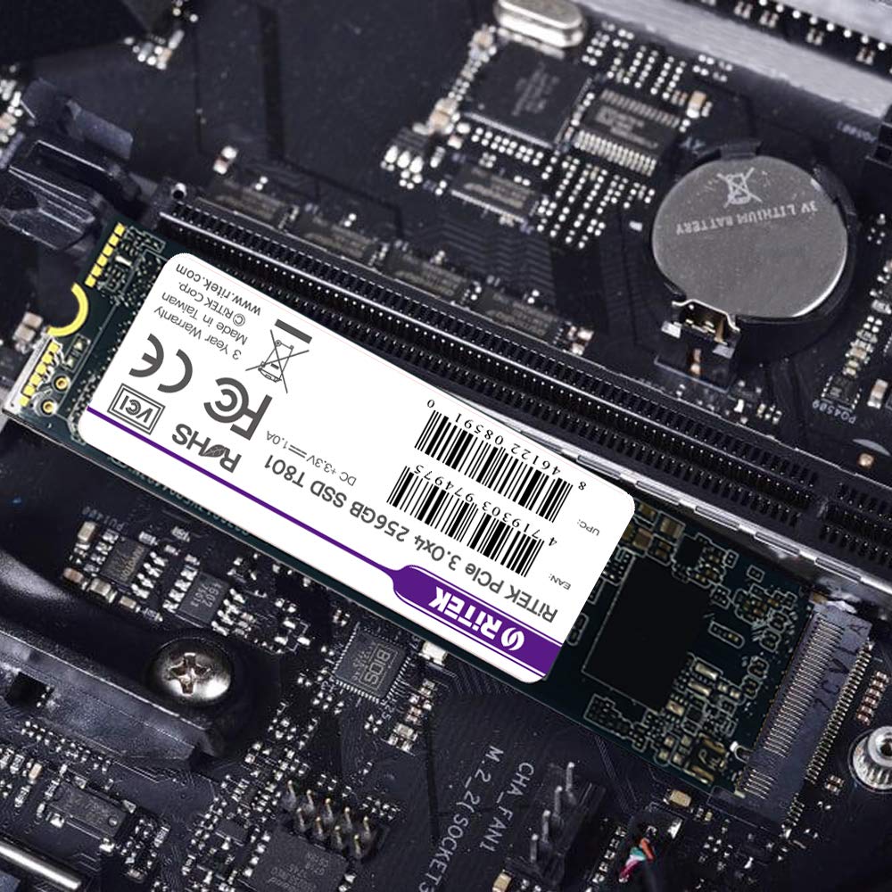 Ritek 256GB SSD PCIe NVMe M.2 2280 Internal Solid State Drive 3D NAND Read Upto 2000MB/s Write Upto 1000MB/s