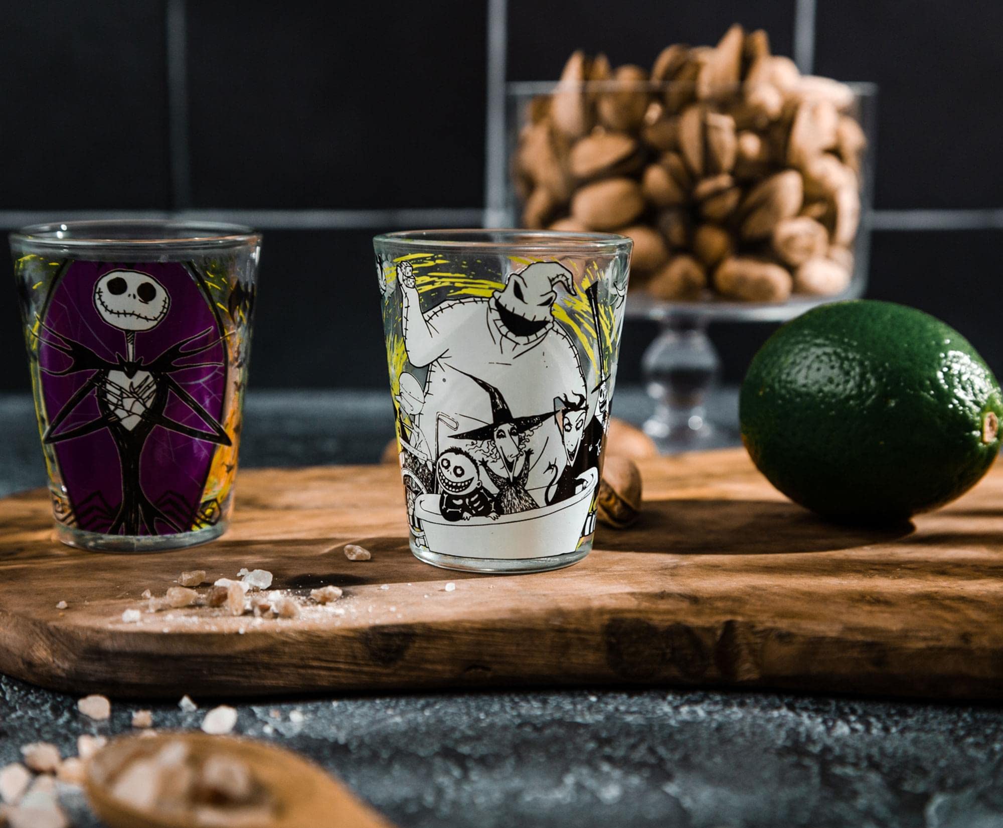 Silver Buffalo NB110864 Disney Nightmare Before Christmas Mini Glasses (4 Pack), Multicolor