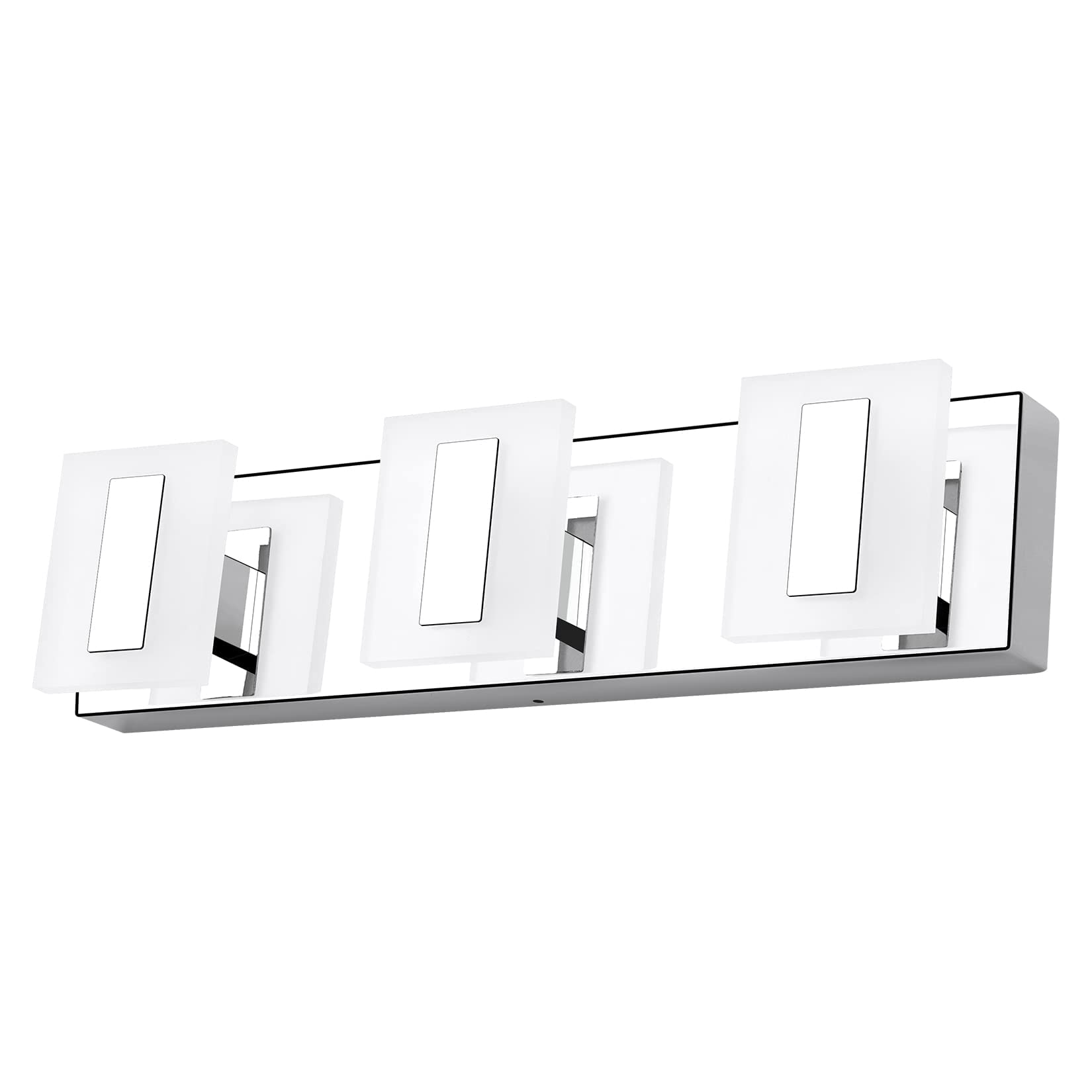 Ralbay 3-Light Modern LED Vanity Lights for Bathroom, Acrylic Stainless Steel Bathroom Wall Light Fixtures Over Mirror, Chrome 6000K