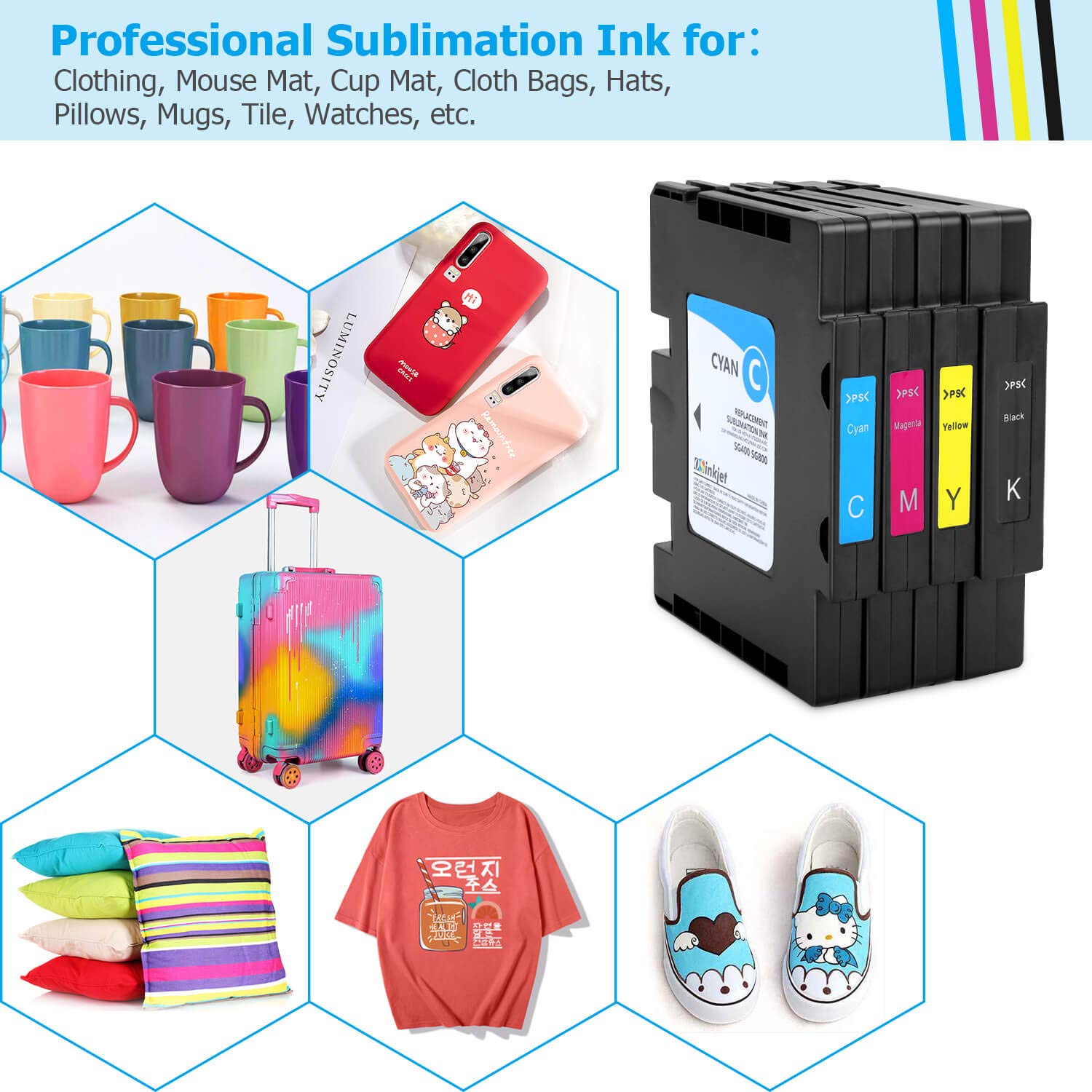 Osinkjet Sublimation Ink Cartridge Compatible for Sawgrass Virtuoso SG400 SG800 Printer (1 Black, 1 Cyan, 1 Magenta, 1 Yellow, 4-Pack)…