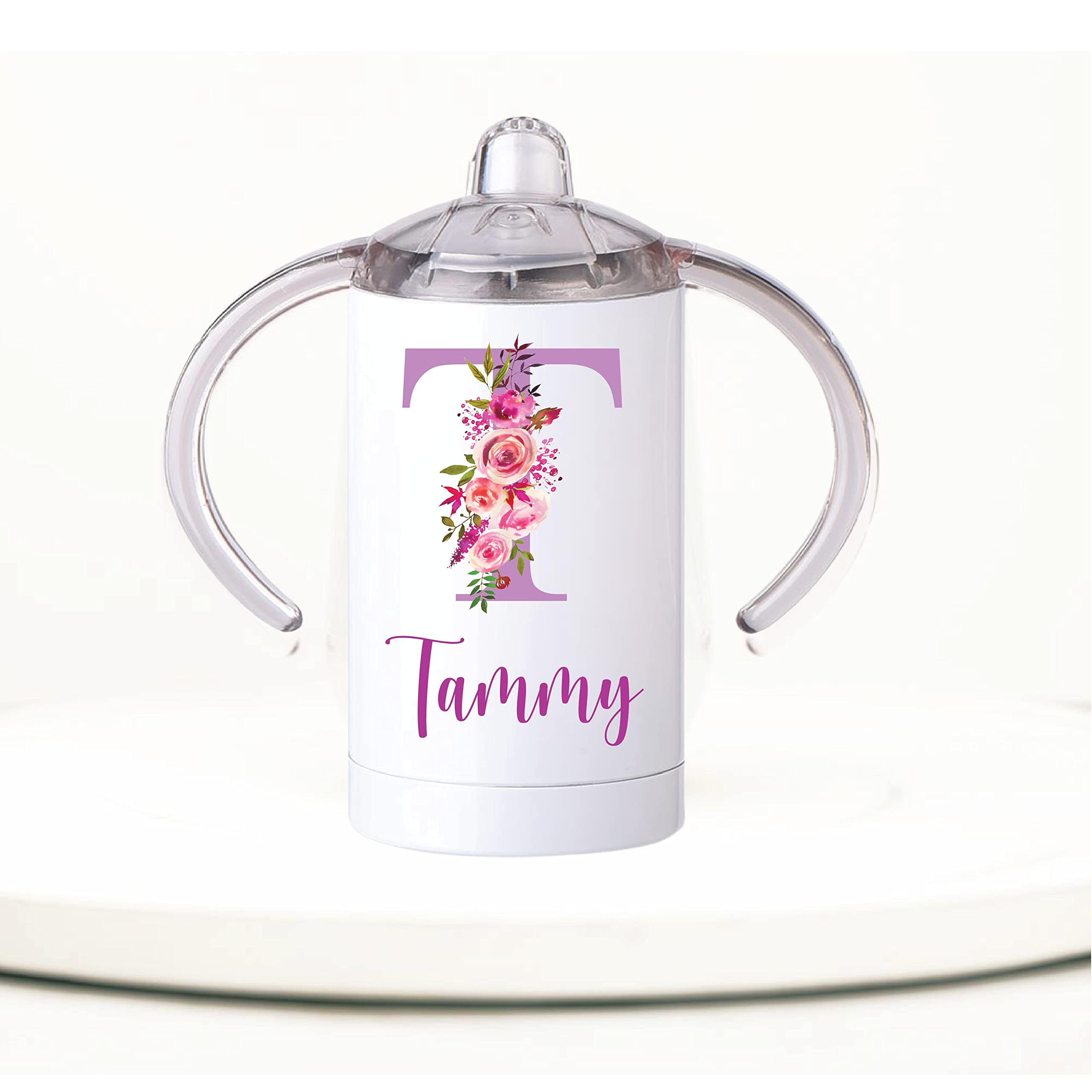 Personalized Baby Gift Girls - Baby Brush and Comb Set, Suitable for Ages 0-3 Years, New Baby Gift - Floral Initial Purple, Baby Gift