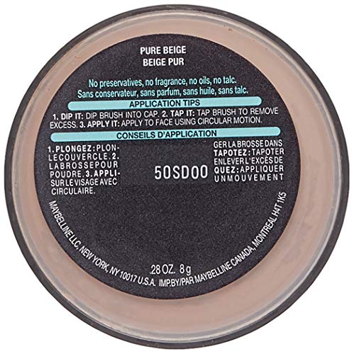 Maybelline New York Mineral Power Powder Foundation, Pure Beige- 0.28 Ounce