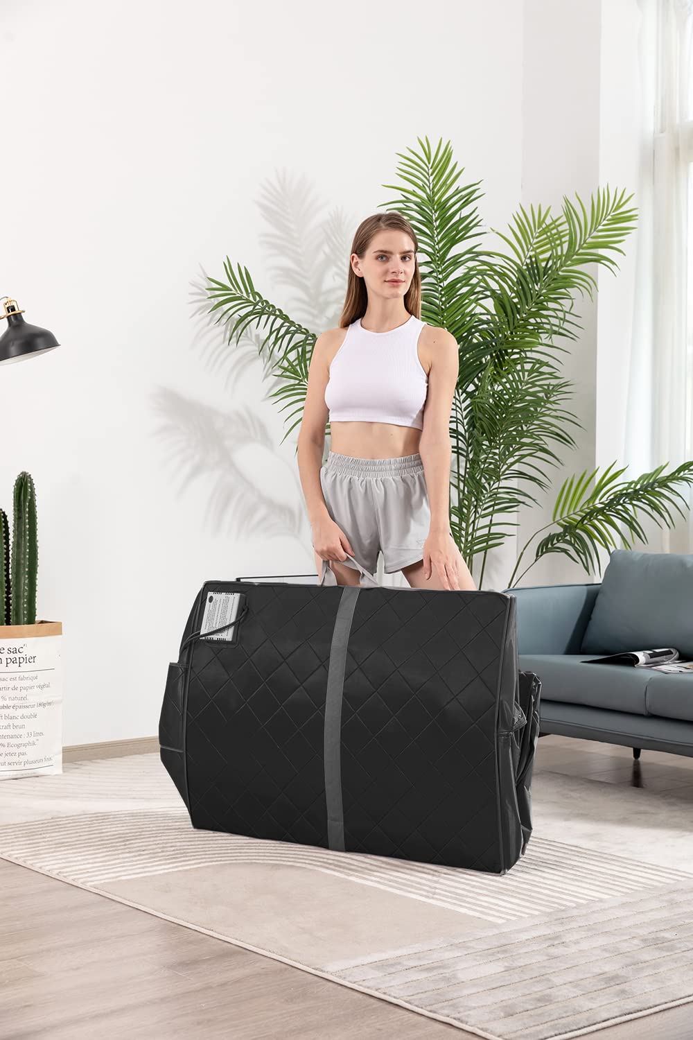 ZONEMEL Personal Far Infrared Sauna for Home, Oversized Portable Sauna for Relaxation, Better Sleep, with Heating Foot Pad, Portable Chair (X-Large, Black, L 33β x W 31.5β x H 40.5β)