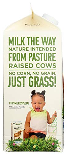 Maple Hill Creamery 100% Grass-Fed Organic 2% Milk - Ultra Pasteurized USDA Organic Reduced Fat Milk – 64 fl oz