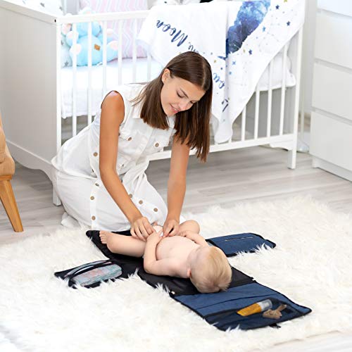 Portable Changing Pad Diaper Bag β Premium Quality Baby Changing Pad Baby Diaper Bag β Sleek, Chic, Zip-Apart Portable Diaper Changing Pad Diaper Clutch w/Zip Storage, Smart Handles and Wipe Pockets!