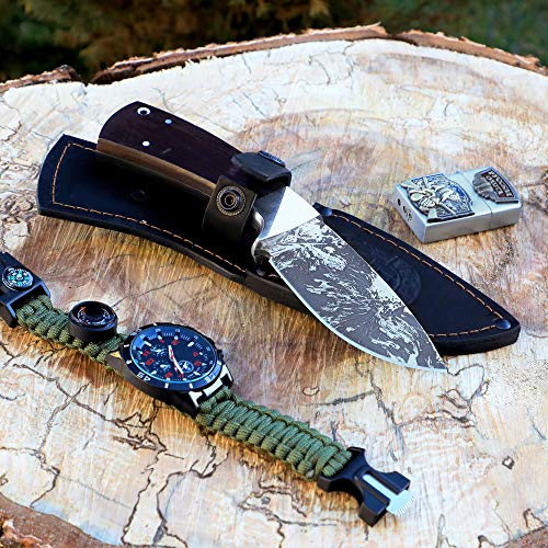 Nazarov Knives Marine - Full Tang Hunting Knife - D2 Steel Blade - Black Hornbeam Handle