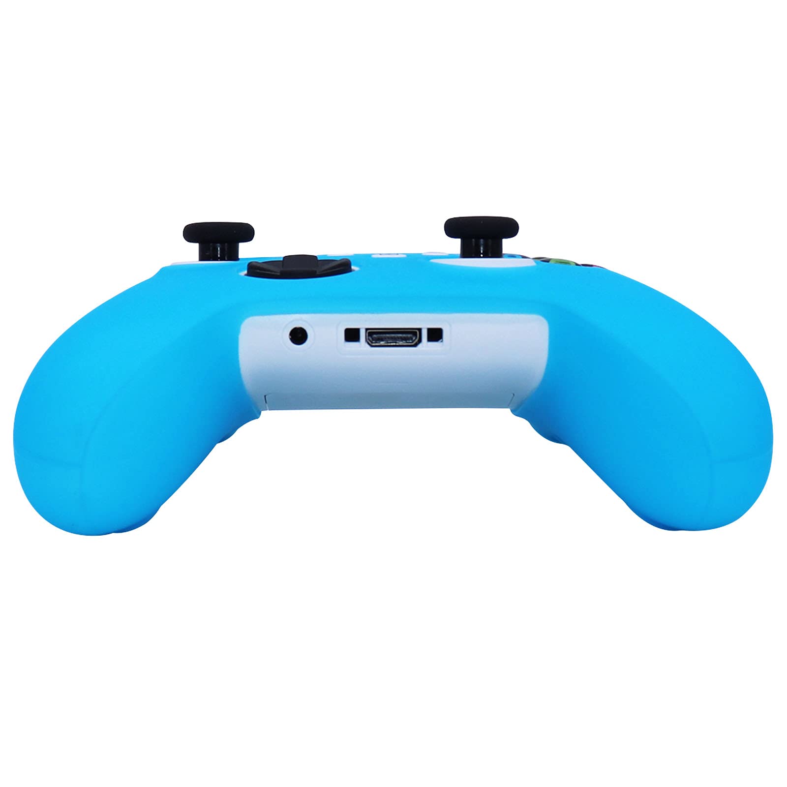 RALAN Controller Cover Silicone, Silicone Controller Cover Skin Protector in Dark Compatible for Xbox Series Controller (Black Pro Thumb Grip x 8,Cat + Skull Cap Cover Grip x 2) (Blue)