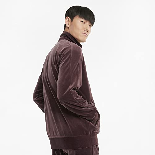 PUMA Men's Iconic T7 Velour Track Jacket, Fudge, XL