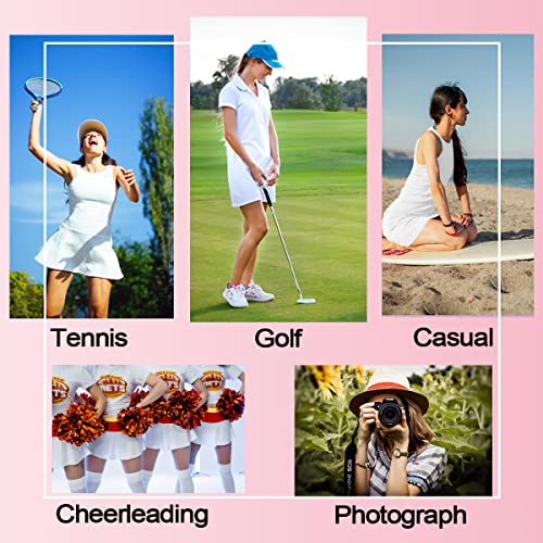 Soneven Women Golf Tennis Polo Dress Short Sleeve Workout Athletic Dresses with Pockets Black