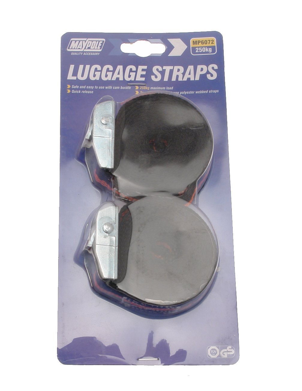 Maypole 6072 2.5m Luggage Straps (Pack of 2)