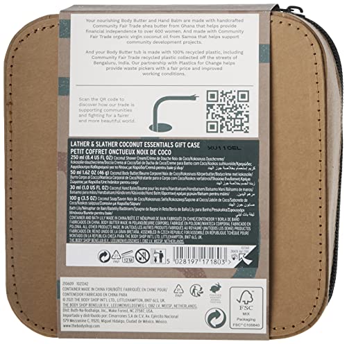 The Body Shop Lather & Slather Coconut Body Care Gift Set, for Dry Skin