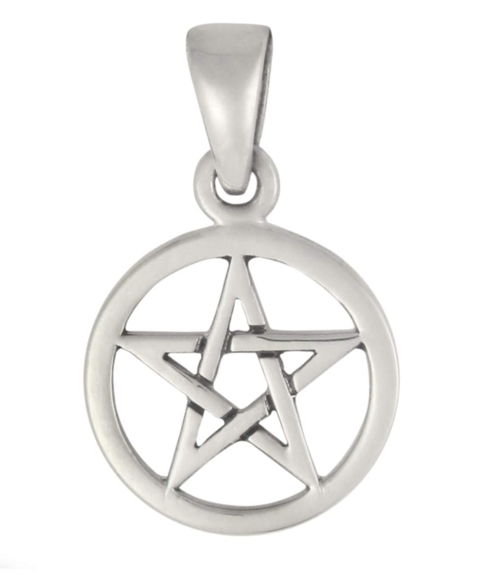 Moonlight Mysteries Sterling Silver Small Wiccan Pentacle Pendant