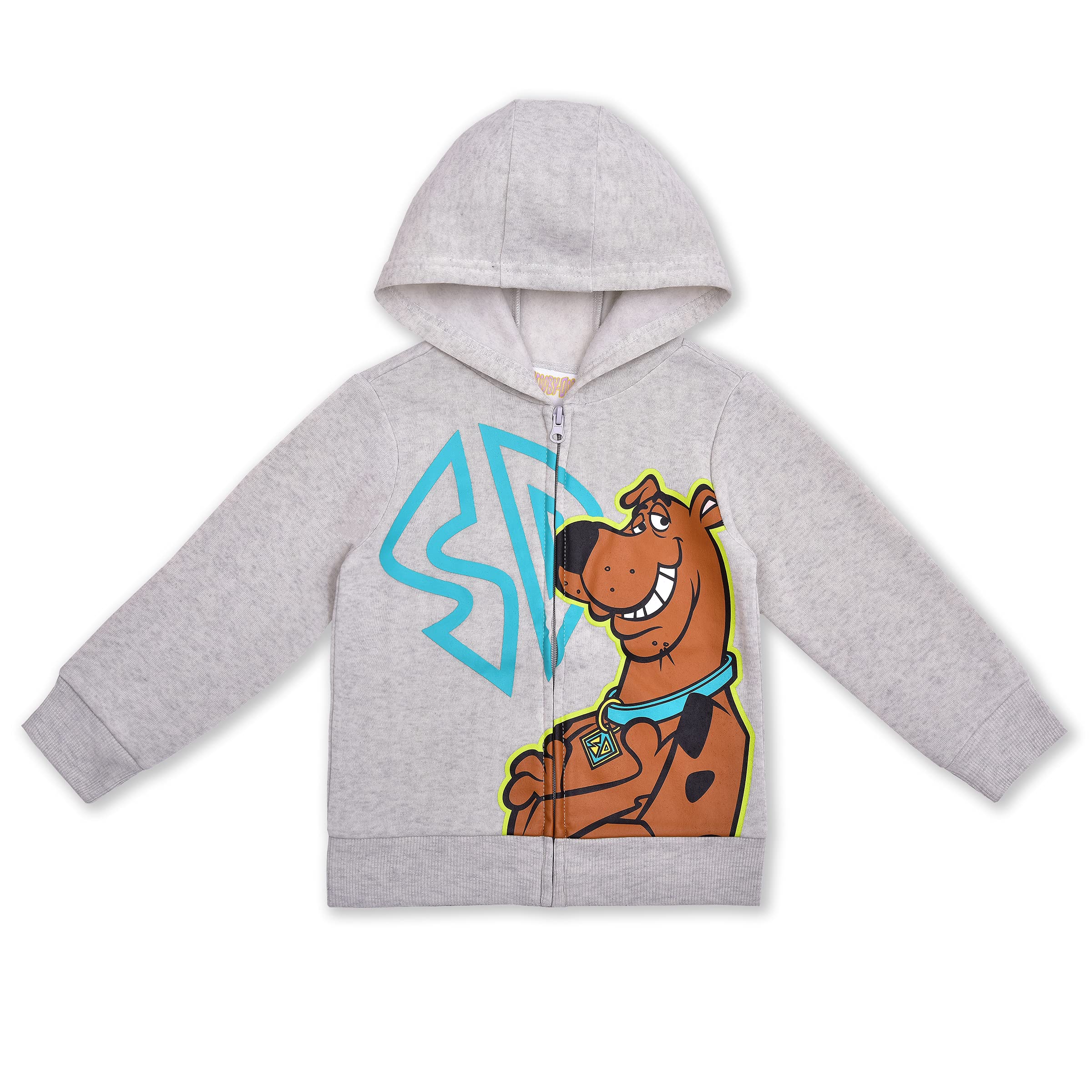 Scooby-Doo Boy's 3 Piece Graphic T-Shirt, Zip Up Fleece Hoodie and Jogger Pant Set
