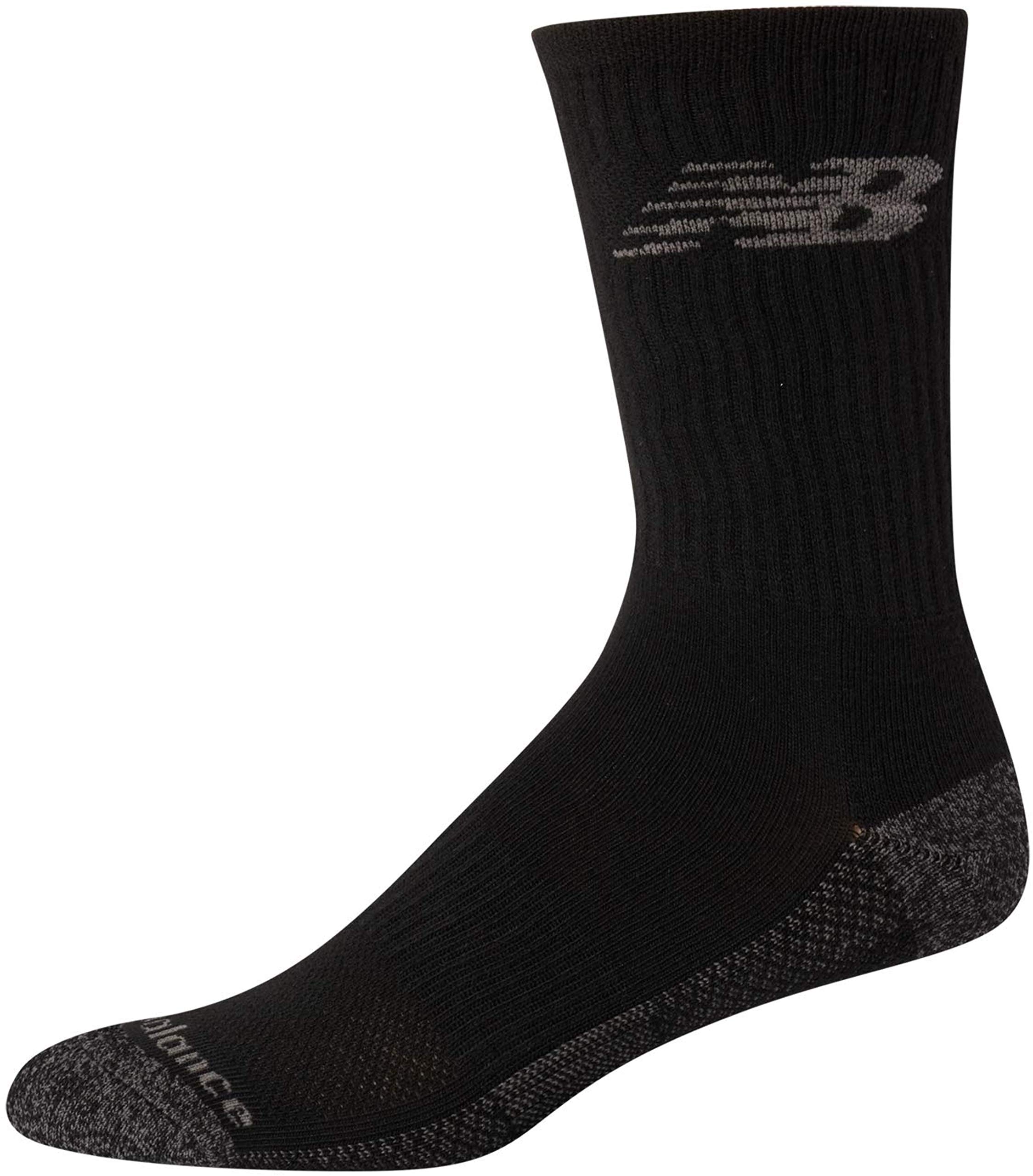 New Balance Men's Athletic Cushion Comfort Crew Socks with Cooling Technology (2 Pack), (Black, Large: Mens Shoe Size 8.5-12.5)
