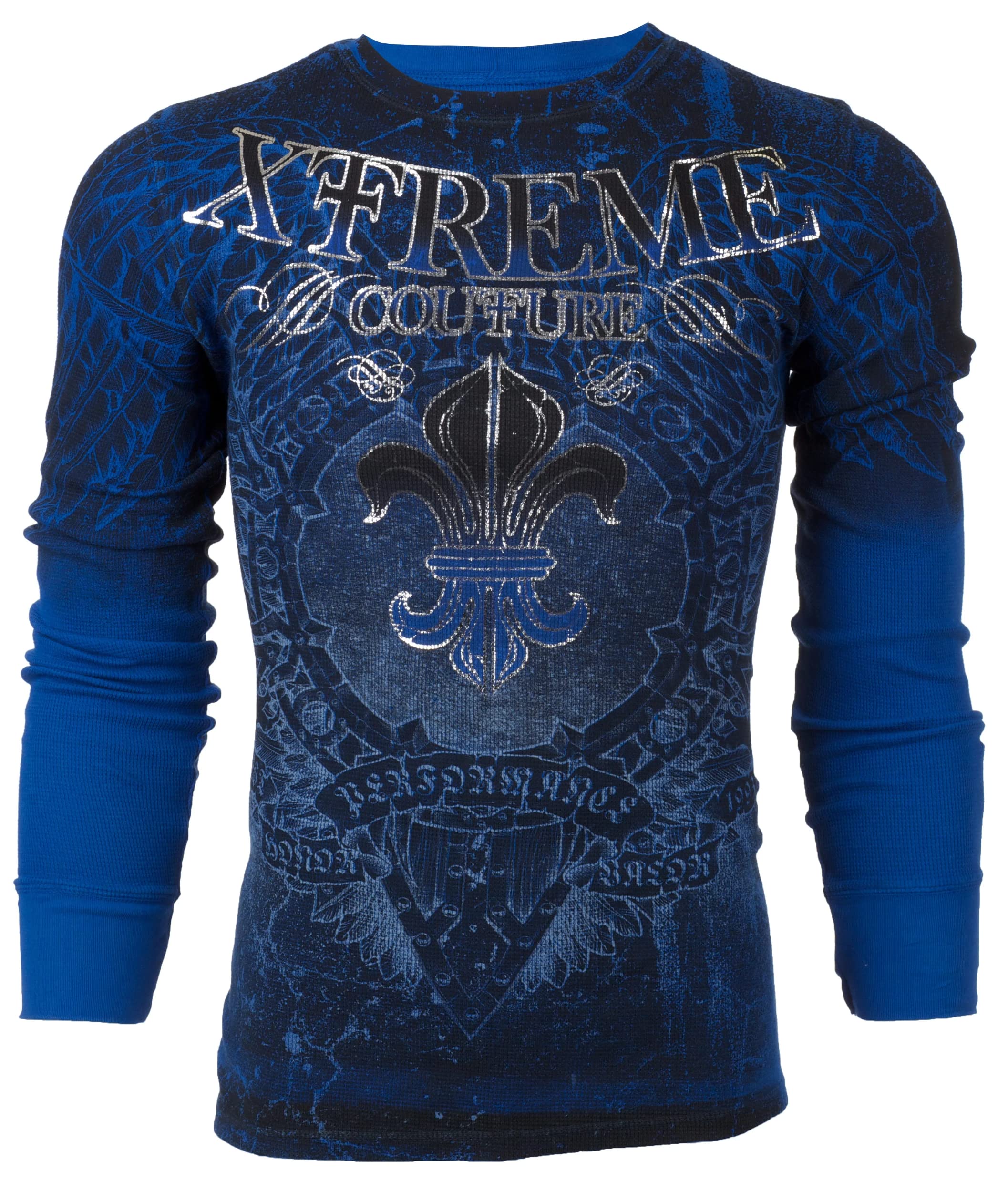 Xtreme Couture by Affliction Men's Thermal Shirt Honorable Blue 2XL